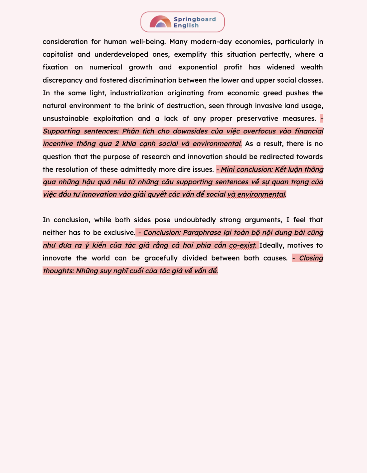 Bài mẫu viết luận – Essay Sample thi Học Sinh Giỏi Quốc Gia (Số 2) - Springboard - Lớp học nhà Xuân